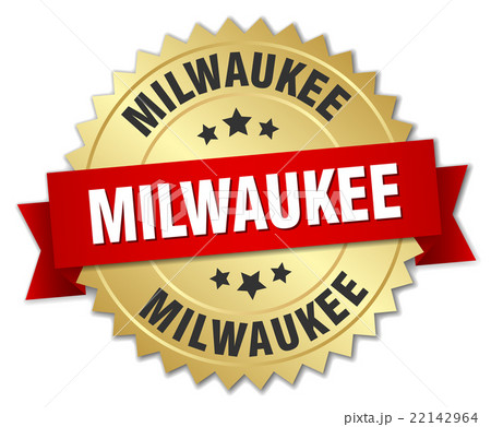 Milwaukee round golden badge with red ribbonのイラスト素材 [22142964] - PIXTA