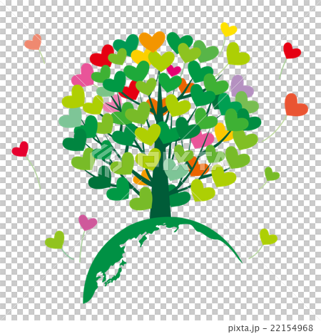 The tree of the heart which blooms on the earth - Stock Illustration ...
