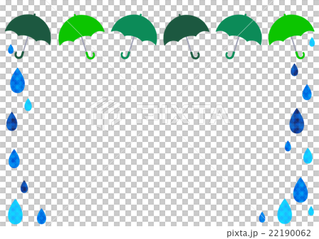 Green umbrella and rain frame - Stock Illustration [22190062] - PIXTA