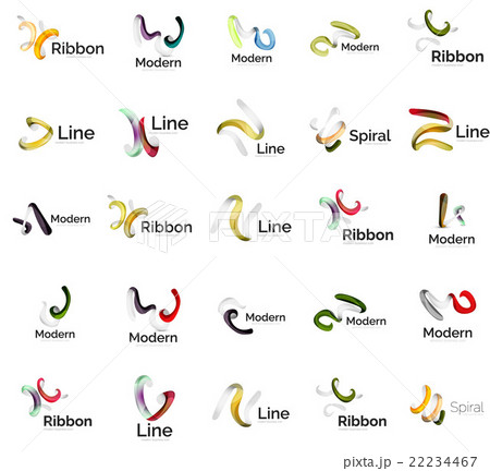 Set of abstract ribbon logo iconsのイラスト素材 [22234467] - PIXTA