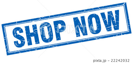 shop now blue grunge square stamp on whiteのイラスト素材 [22242032] - PIXTA