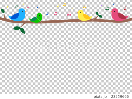 Frame with colorful little birds and ounces - Stock Illustration ...