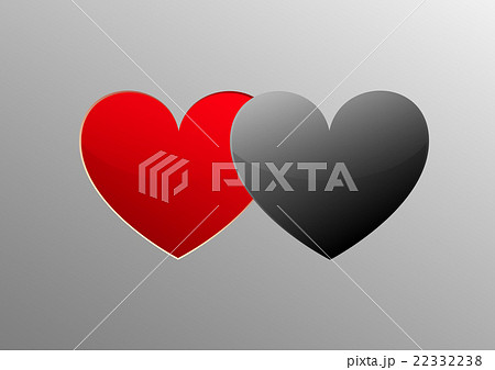 Hert red paper and Heart black paperのイラスト素材 [22332238] - PIXTA