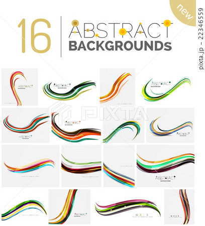 Collection of wave abstract backgroundsのイラスト素材 [22346559] - PIXTA