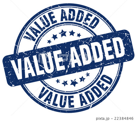 value added blue grunge round vintage rubber stampのイラスト素材 [22384846 ...