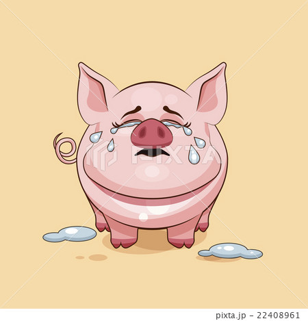 Sad Crying Pig Cartoon