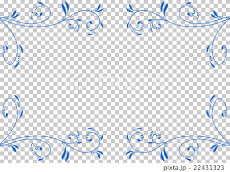Blue vine simple frame - Stock Illustration [22431323] - PIXTA