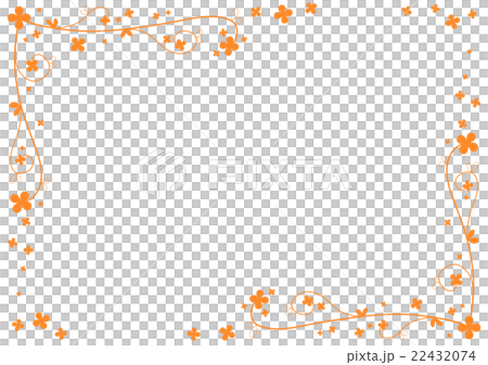 Orange flower simple frame - Stock Illustration [22432074] - PIXTA