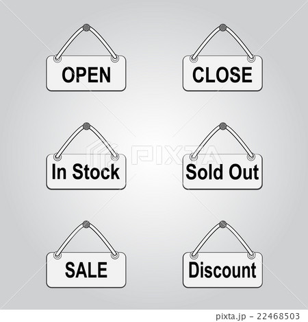 Set of icon signs with open and saleのイラスト素材 [22468503] - PIXTA