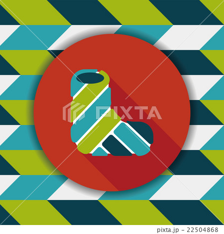 broken leg plaster flat icon with long shadowのイラスト素材 [22504868] - PIXTA