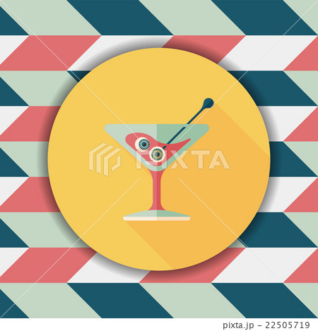 Halloween cocktail flat icon with long...のイラスト素材 [22505719] - PIXTA