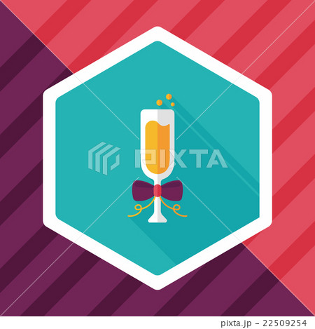 Champaign flat icon with long shadow, eps10のイラスト素材 [22509254] - PIXTA