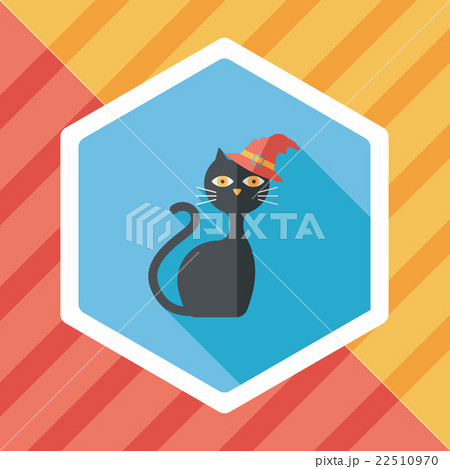 Evil cat flat icon with long shadow,eps10のイラスト素材 [22510970] - PIXTA