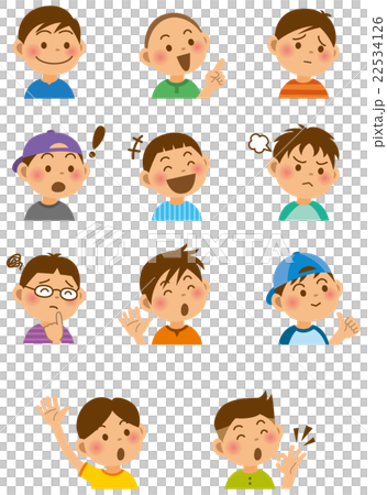 Primary school girl girl expression set - Stock Illustration [22534126 ...