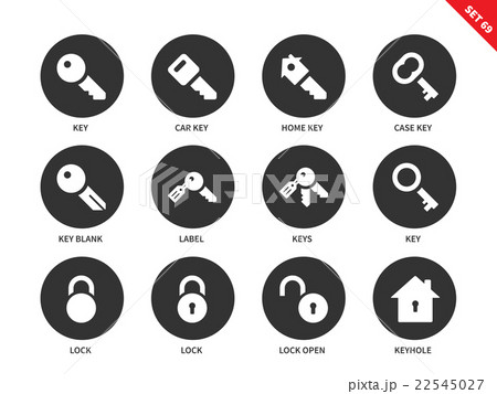 Key icons on white backgroundのイラスト素材 [22545027] - PIXTA