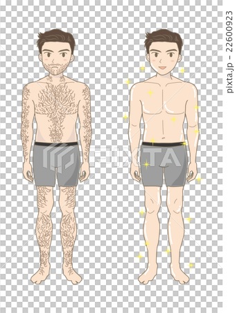 Men's aesthetic · depilation (whole body type A) - Stock Illustration ...