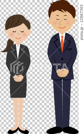 Office worker bowing man and woman - Stock Illustration [22667303] - PIXTA