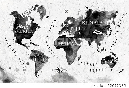 Ink world mapのイラスト素材 [22672326] - PIXTA