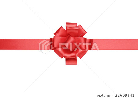 red horizontal big present or award bow ribbonの写真素材 [22699341] - PIXTA