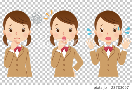 Student girl facial expression set - Stock Illustration [22783097] - PIXTA