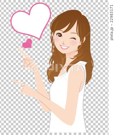 A young woman recommended finger posing pose - Stock Illustration ...