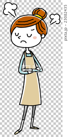 A woman in an apron figure gets angry - Stock Illustration [23082435 ...