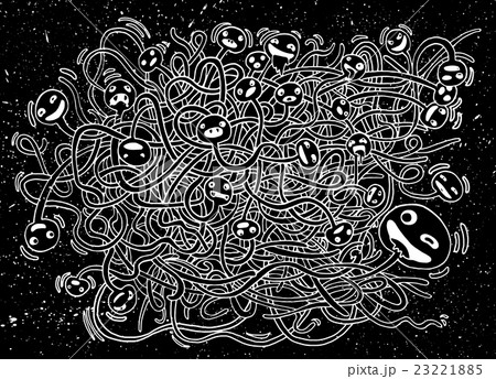 Hand drawn Crazy doodle Monster, bacteria ,drawingのイラスト素材 [23221885 ...