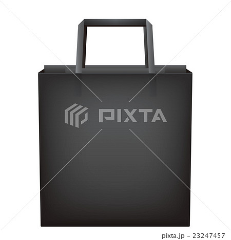ペーパーバッグ_黒_紙平紐のイラスト素材 [23247457] - PIXTA