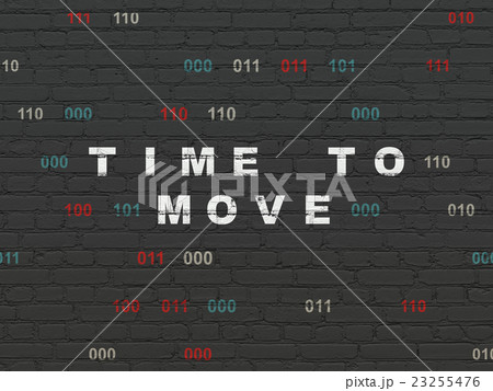 Time concept: Time to Move on wall backgroundのイラスト素材 [23255476] - PIXTA