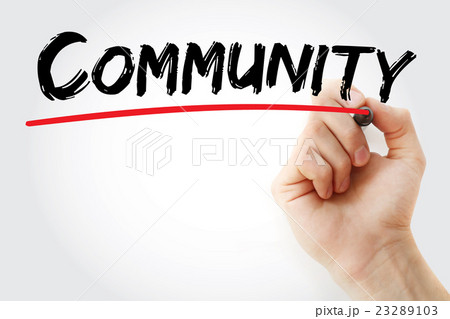 Hand writing Community with markerの写真素材 [23289103] - PIXTA