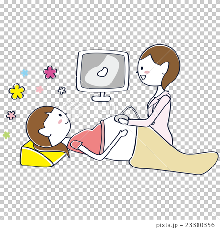 Ponytail pregnancy checkup - Stock Illustration [23380356] - PIXTA