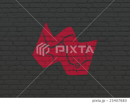 Vacation concept: Map on wall backgroundのイラスト素材 [23407683] - PIXTA