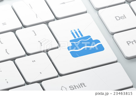 Entertainment, concept: Cake on computer keyboardのイラスト素材 [23463815] - PIXTA