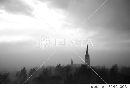 cloudy sky with old buildingの写真素材 [23464008] - PIXTA