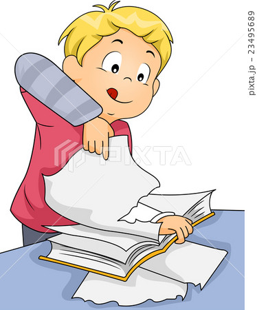 Kid Boy Book Tearingのイラスト素材 [23495689] - PIXTA