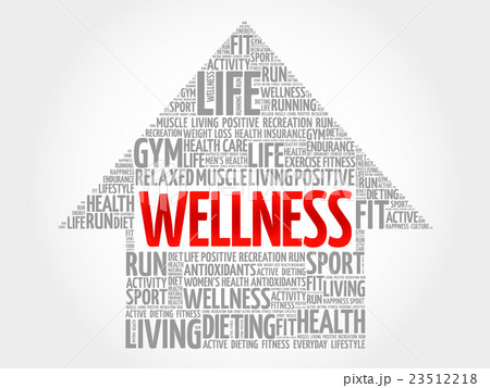 WELLNESS arrow word cloudのイラスト素材 [23512218] - PIXTA