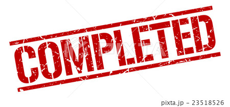 completed red grunge square vintage rubber stampのイラスト素材 [23518526] - PIXTA