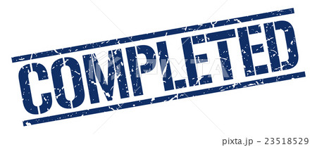 completed blue grunge square vintage rubber stampのイラスト素材 [23518529] - PIXTA