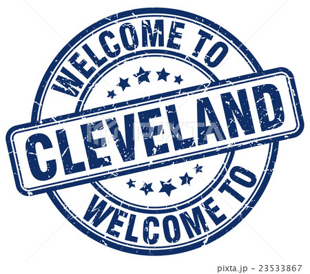welcome to Cleveland blue round vintage stampのイラスト素材 [23533867] - PIXTA