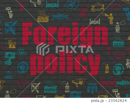 Political concept: Foreign Policy on wallのイラスト素材 [23562624] - PIXTA