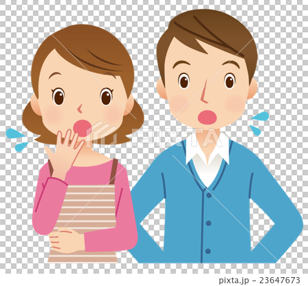 Young couples face pose surprised - Stock Illustration [23647673] - PIXTA