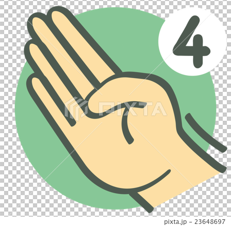 Hand sign _ finger character _ numeric_ 4 - Stock Illustration ...