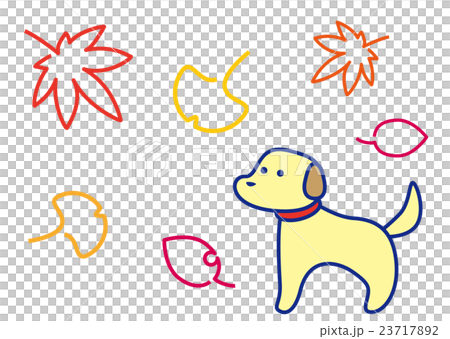 Autumn coloring dog - Stock Illustration [23717892] - PIXTA