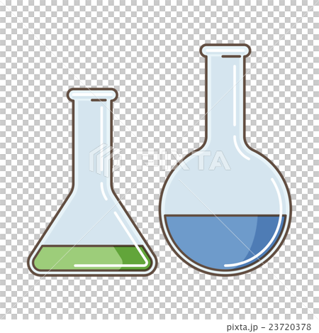 A round bottom flask and Erlenmeyer flask - Stock Illustration ...