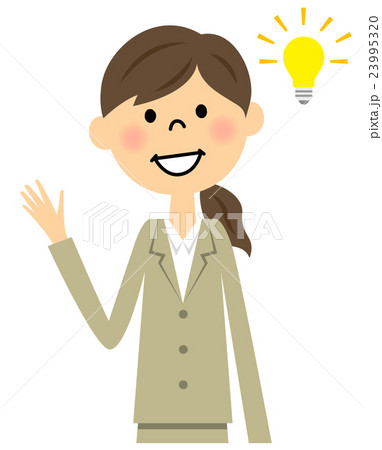 ひらめくスーツの女性のイラスト素材 [23995320] - PIXTA