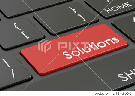 Solutions concept, red hot key on keyboardのイラスト素材 [24143050] - PIXTA