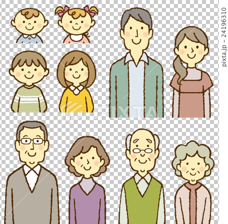 Four generations family smile - Stock Illustration [24196310] - PIXTA