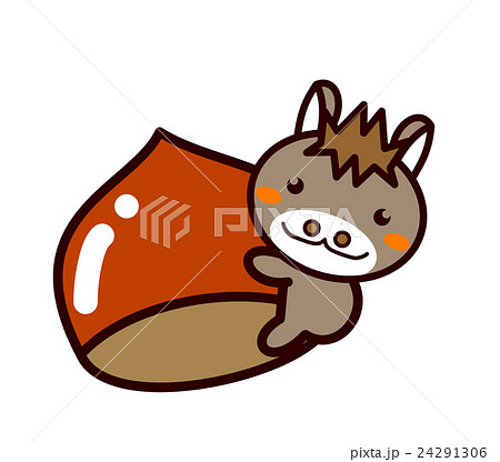 栗と動物シリーズのイラスト素材 [24291306] - PIXTA