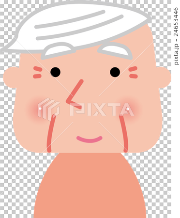 Senior grandpa smiling face - Stock Illustration [24653446] - PIXTA