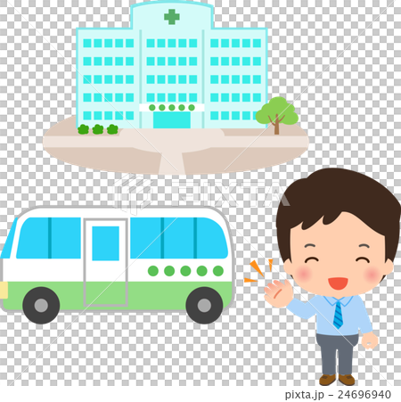 Hospital shuttle bus and driver's men - Stock Illustration [24696940 ...